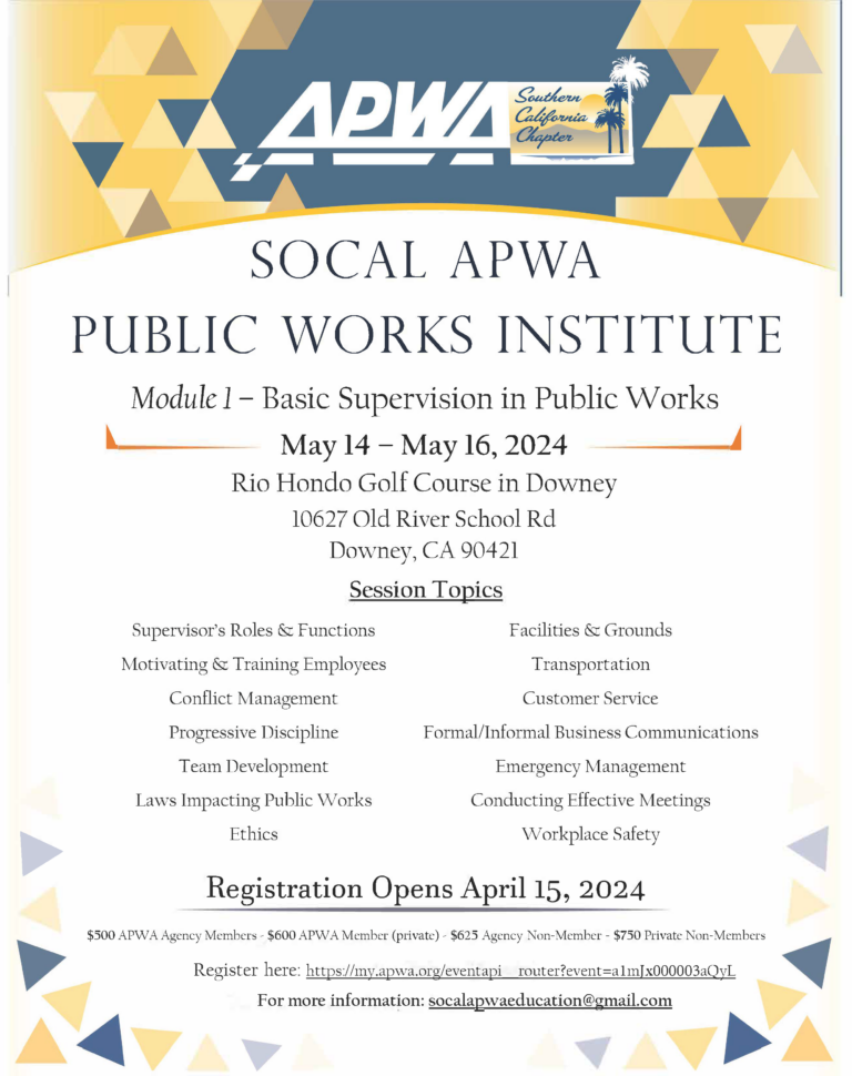 Public Works Institute – APWA Southern California Chapter