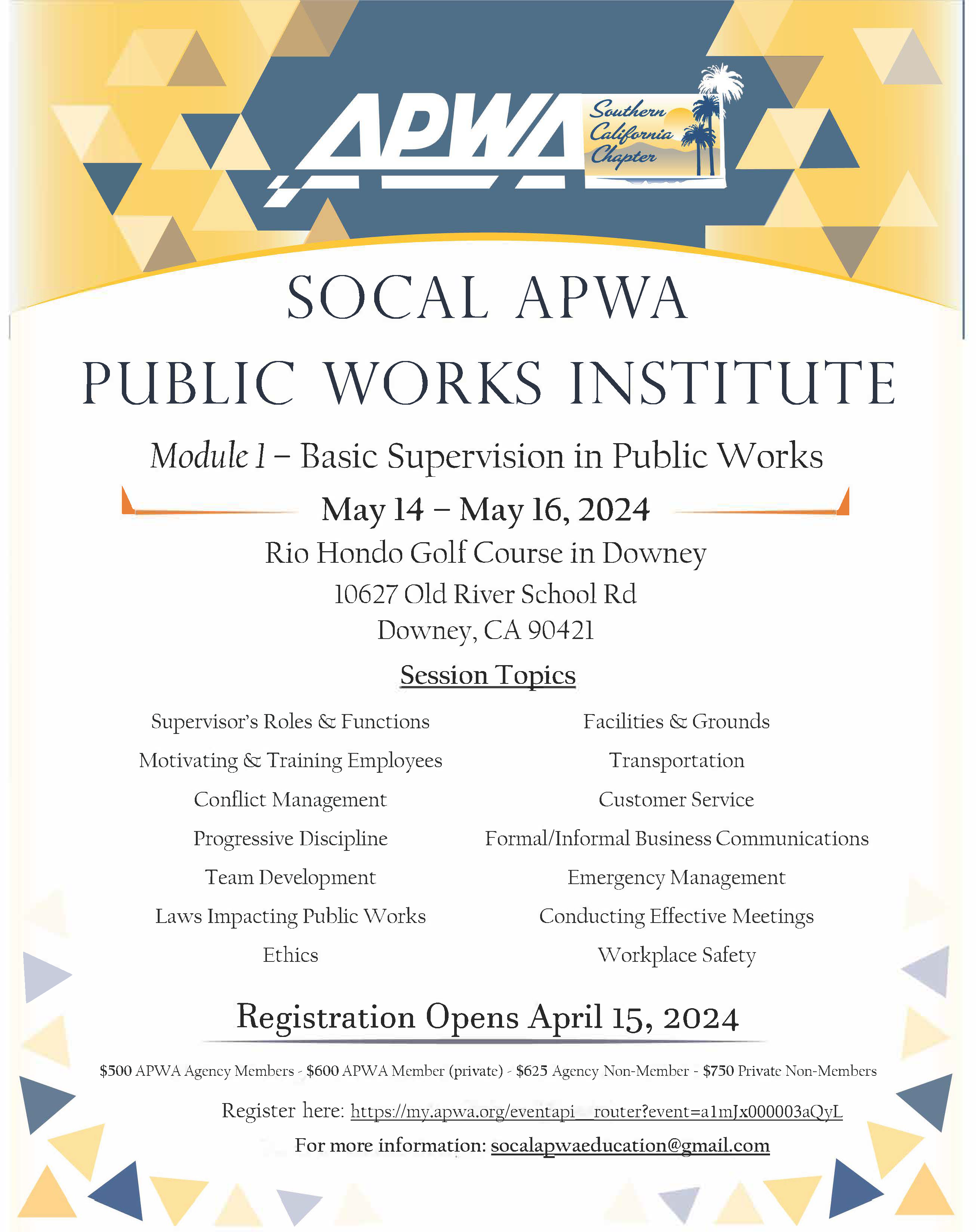 Public Works Institute – APWA Southern California Chapter